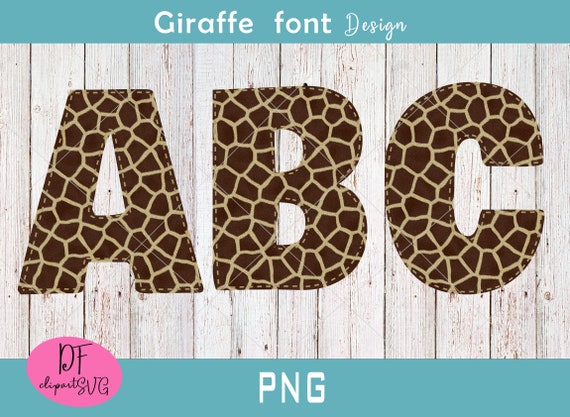 Giraffe Font Png African Animal Alphabet PNG Letters A-Z & - Etsy