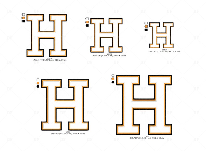 Sport Font Embroidery Design: Double Outline Letters (5 Sizes) - Etsy