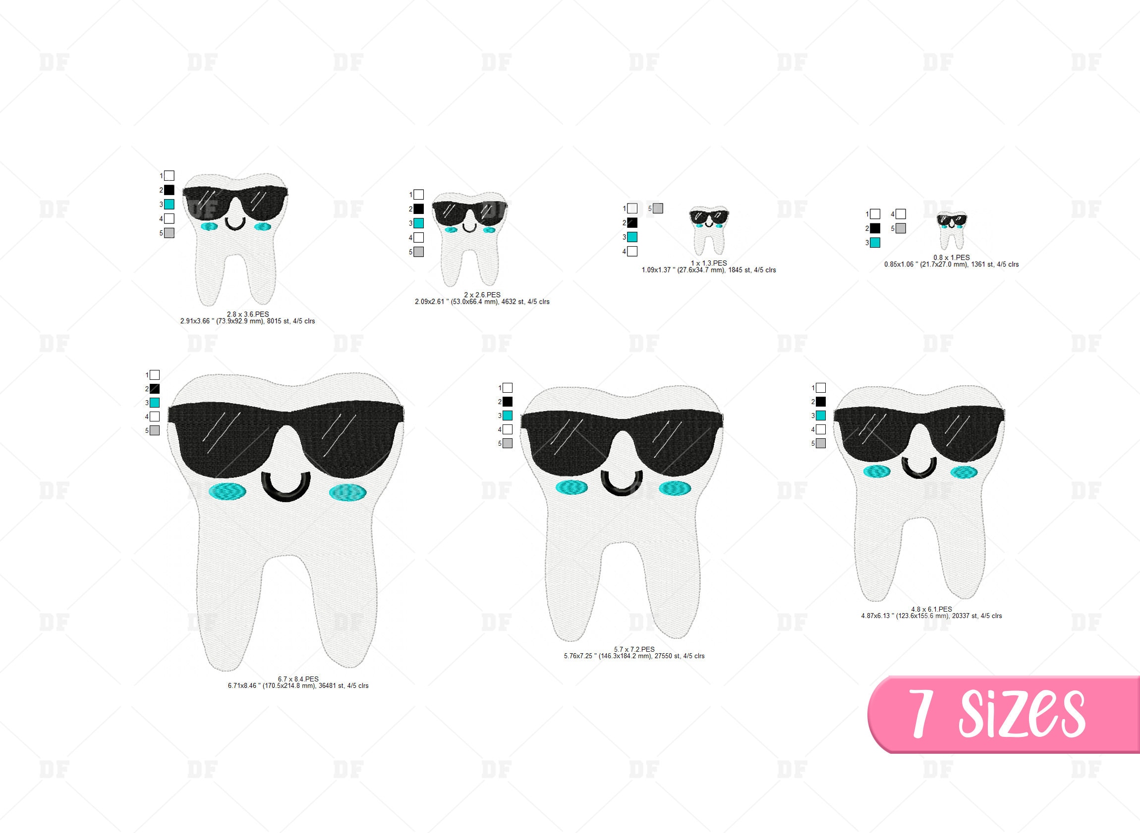 Mini Tooth Fairy Embroidery Designs Footh Embroidery Design - Etsy