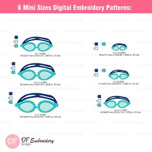 Mini Swimming Goggles Embroidery Design, Machine Embroidery for ...