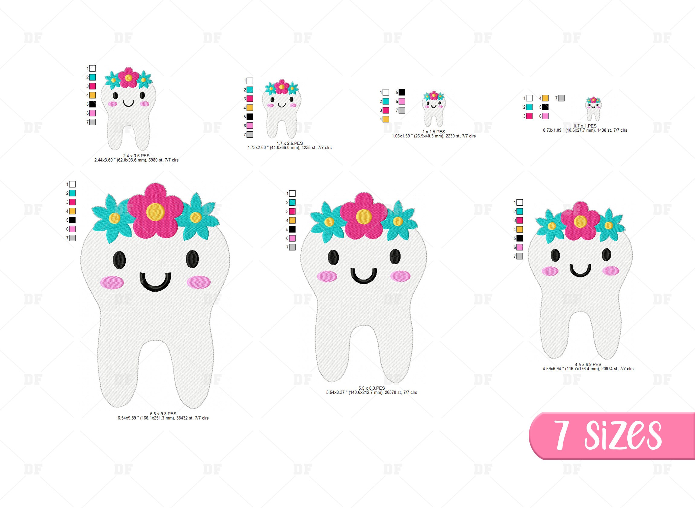 Mini Tooth Fairy Embroidery Designs Footh Embroidery Design - Etsy