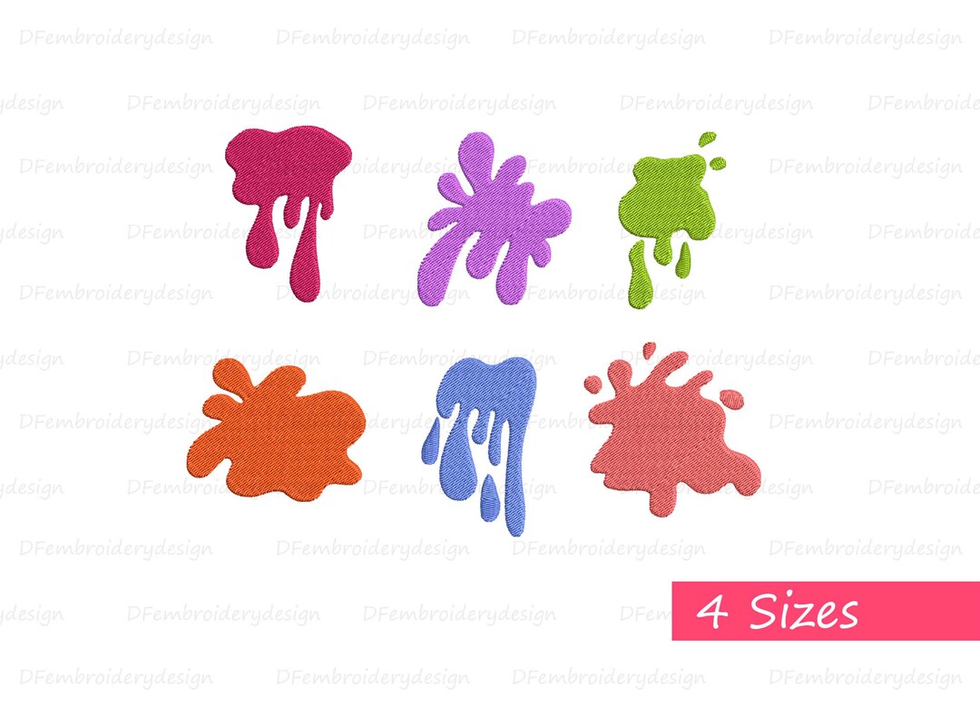 Rainbow Paint Splatter Embroidery Designs: Artistic Stitch Patterns (4 ...