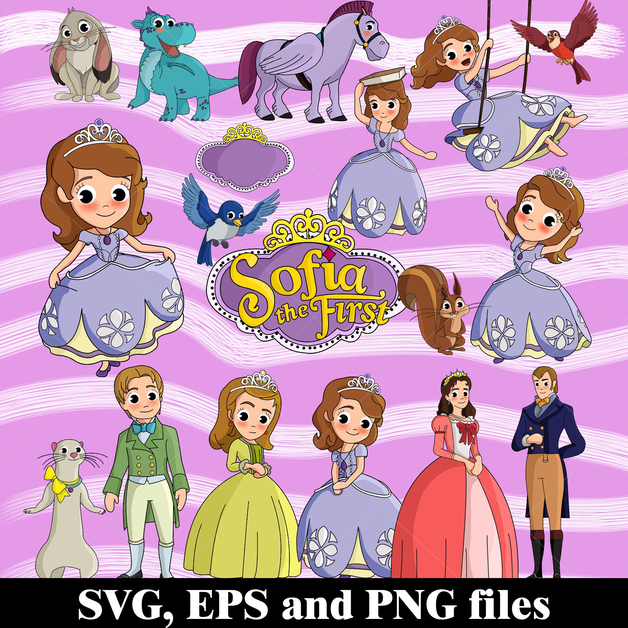 Sofia The First Bundle Svg Cute Sofia The First Bundle Clip Etsy
