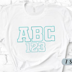 Varsity Outline Embroidery Font: Athletic Letters & Numbers (7 Sizes ...