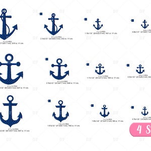 Mini Anchor Embroidery Designs, Anchor Embroidery Design, 5 Designs, 4 ...