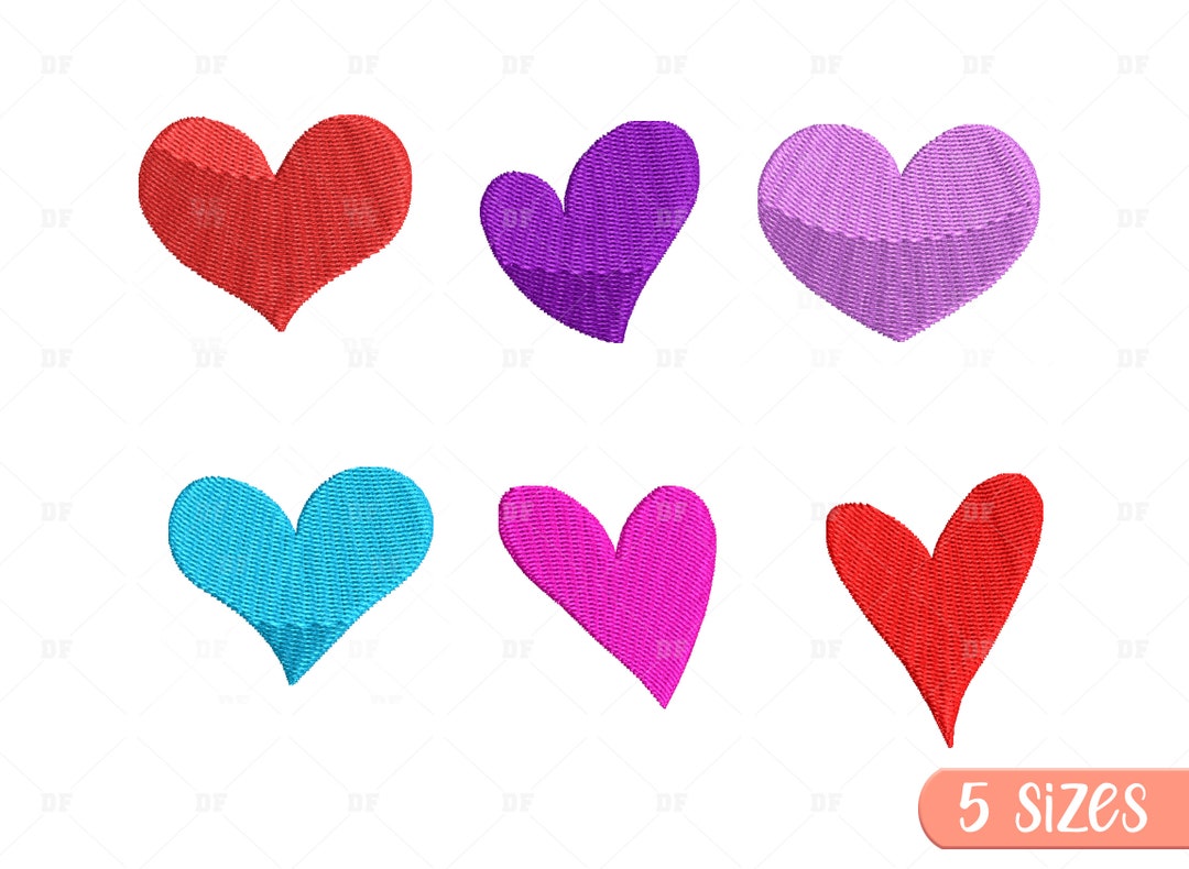 Mini Heart Embroidery Design, Heart Embroidery Design Bundle, Heart ...