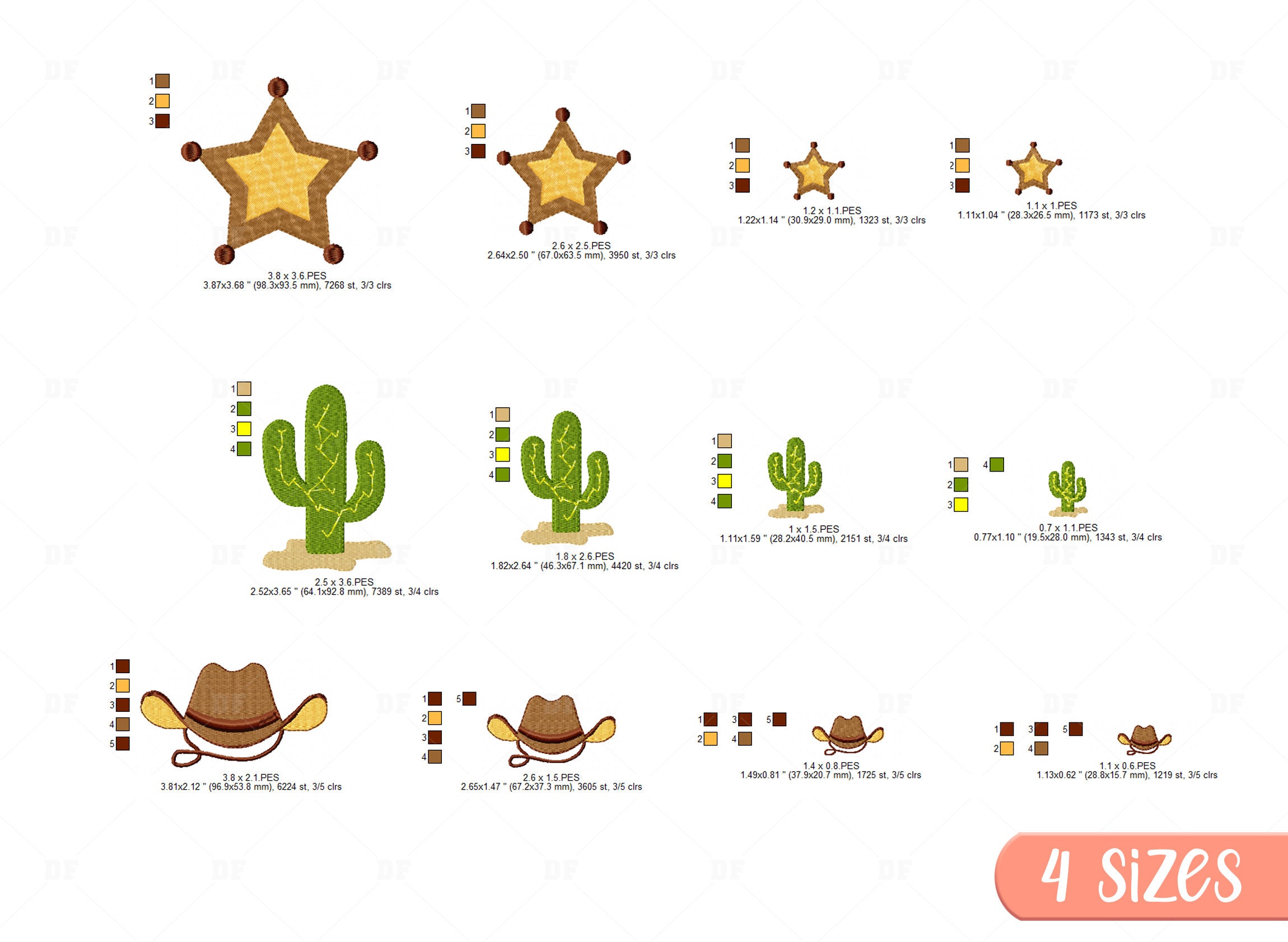 Cowboy Embroidery Designs: Mini Western Bundle (digital Download) - Etsy