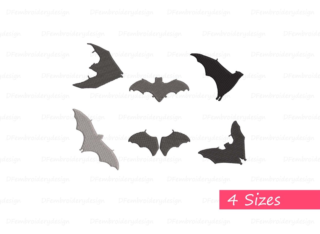 Mini Bat Embroidery Design, Bat Embroidery Designs, Animal Embroidery ...