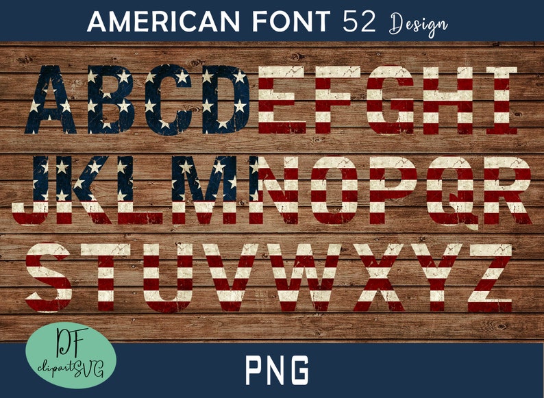 American Flag Alphabet Font American Flag Alphabet Clip Art | Etsy