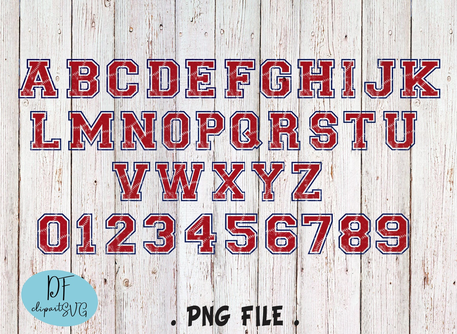 Baseball Font: PNG Letters and Numbers (digital Download) - Etsy