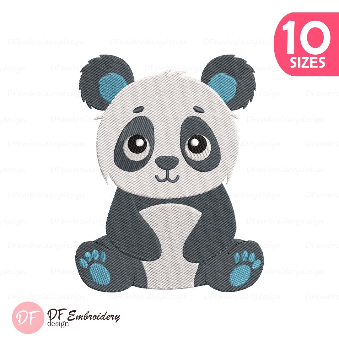 Baby Boy Panda Embroidery Design, Cute Panda Bear Machine Embroidery ...