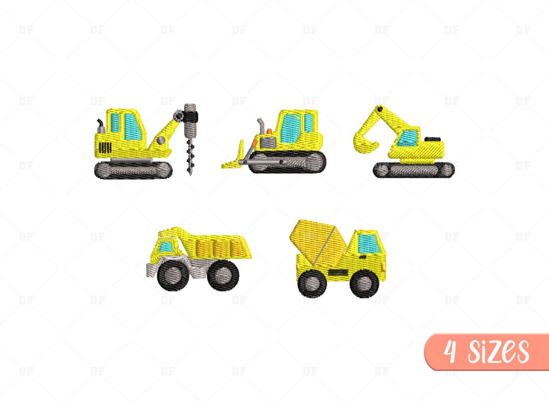 Mini Construction Embroidery Design, Construction Embroidery Design ...