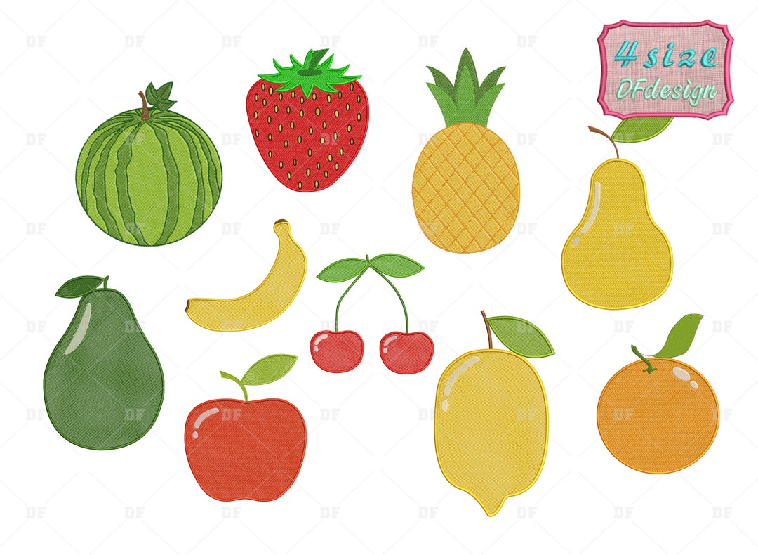 Fruit Embroidery Design Bundle, Fruit Embroidery Design, Watermelon ...