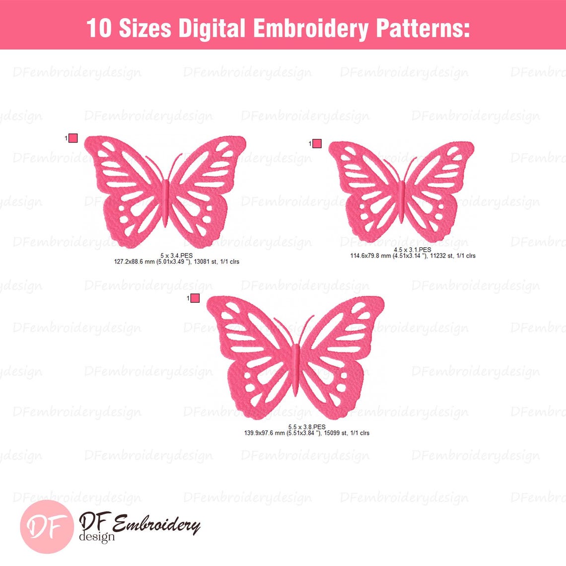 Butterfly Embroidery Design, Elegant Butterfly Machine Embroidery File ...