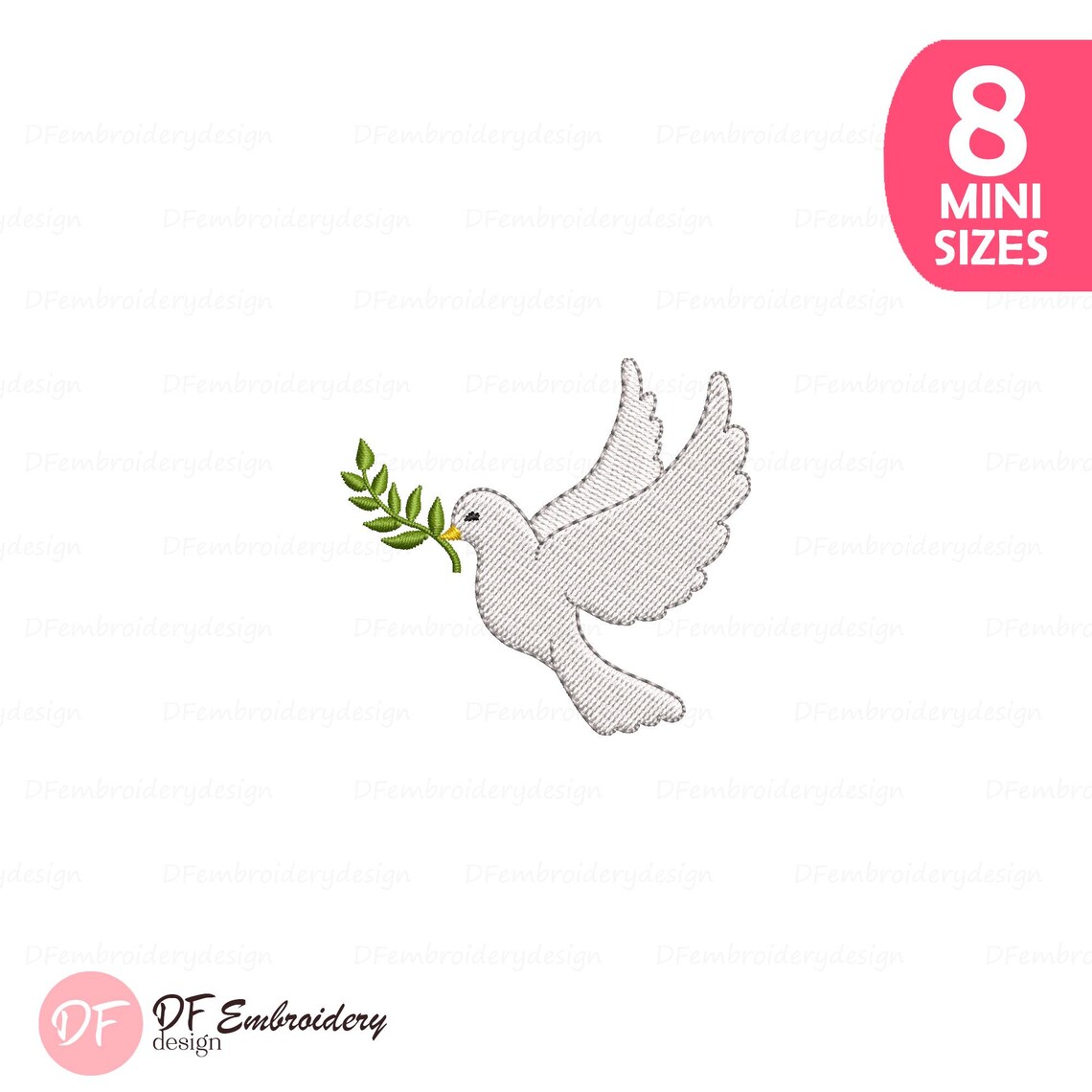 Mini Dove Machine Embroidery Design: Wedding, Christening, Family ...