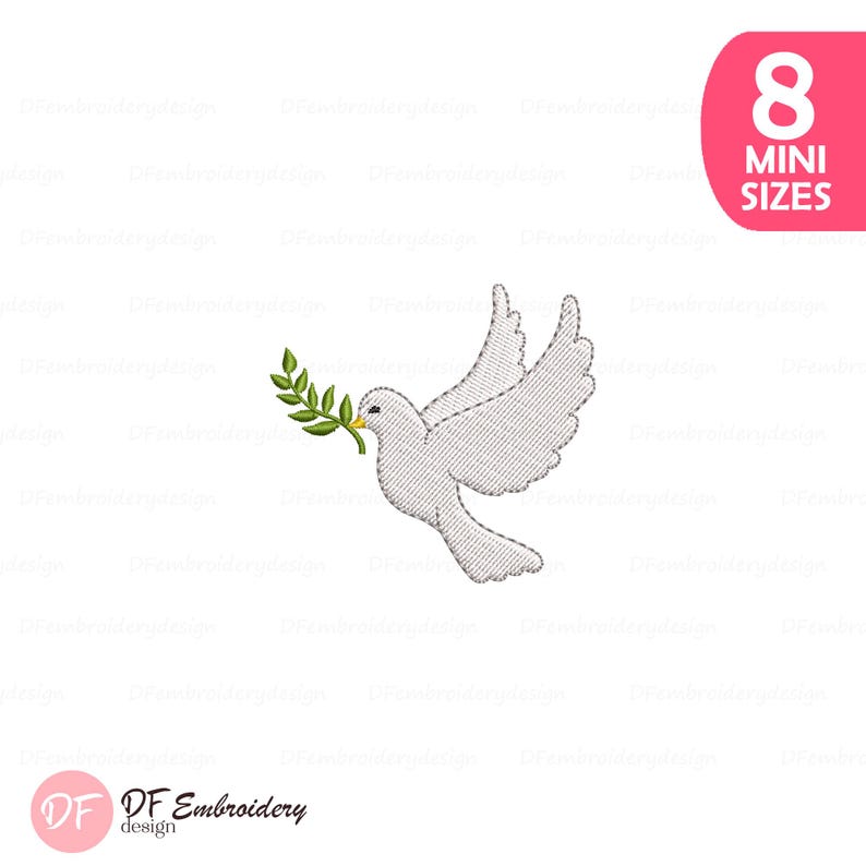 Mini Dove Machine Embroidery Design: Wedding, Christening, Family ...