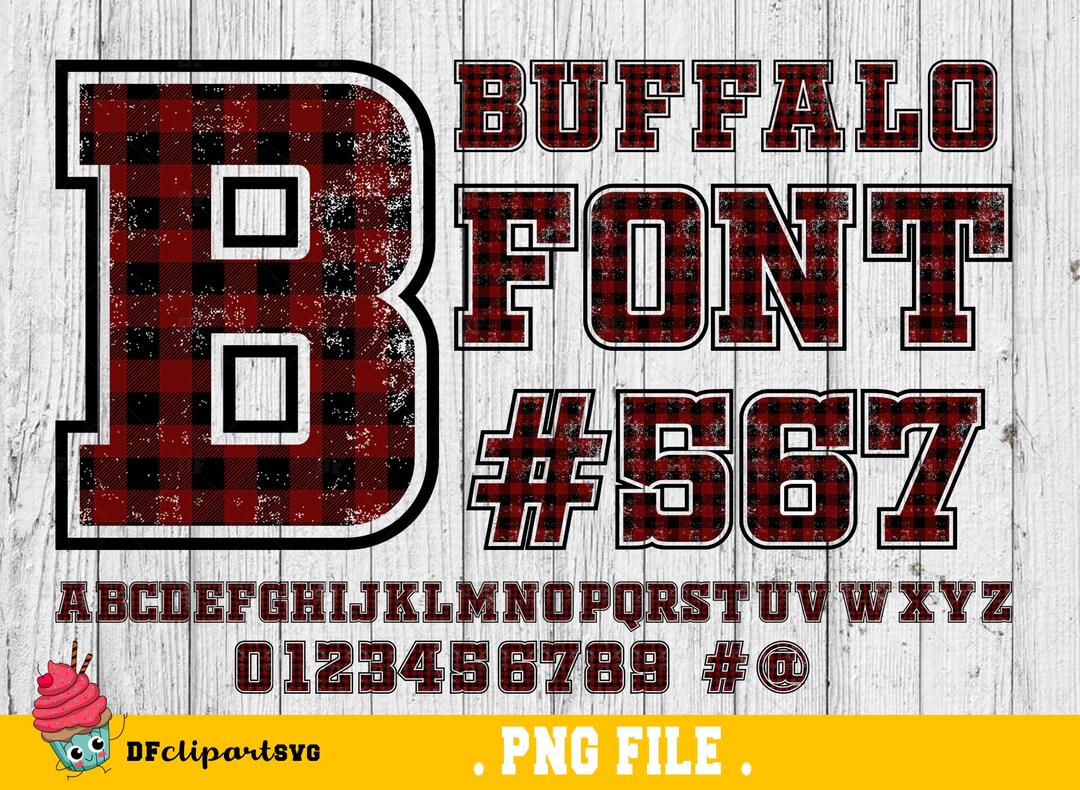 Buffalo Plaid Fonts, Alphabet Clipart, Plaid Letters & Numbers, Buffalo ...