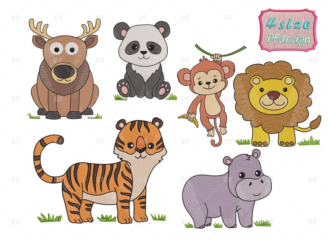 Animals Embroidery Designs, Tiger Embroidery, Lion Embroidery, Panda ...