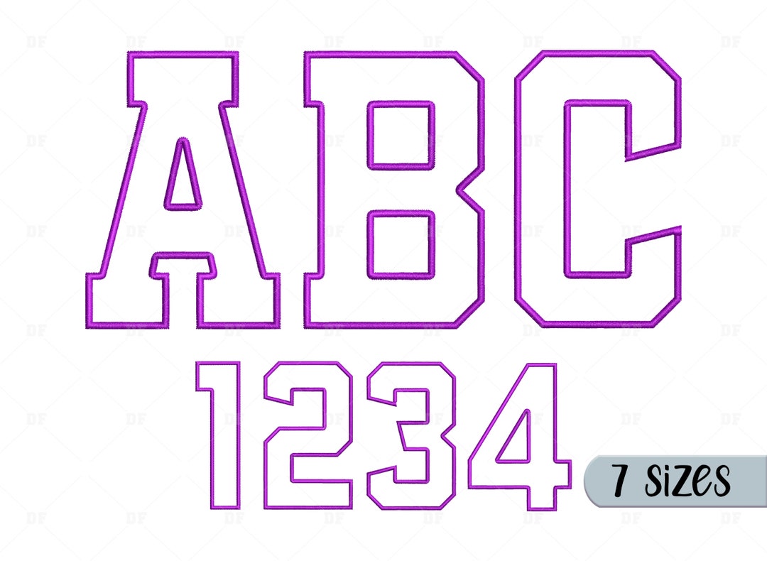 SPORT Outline Font Embroidery Design, Varsity Outline Embroidery Font ...