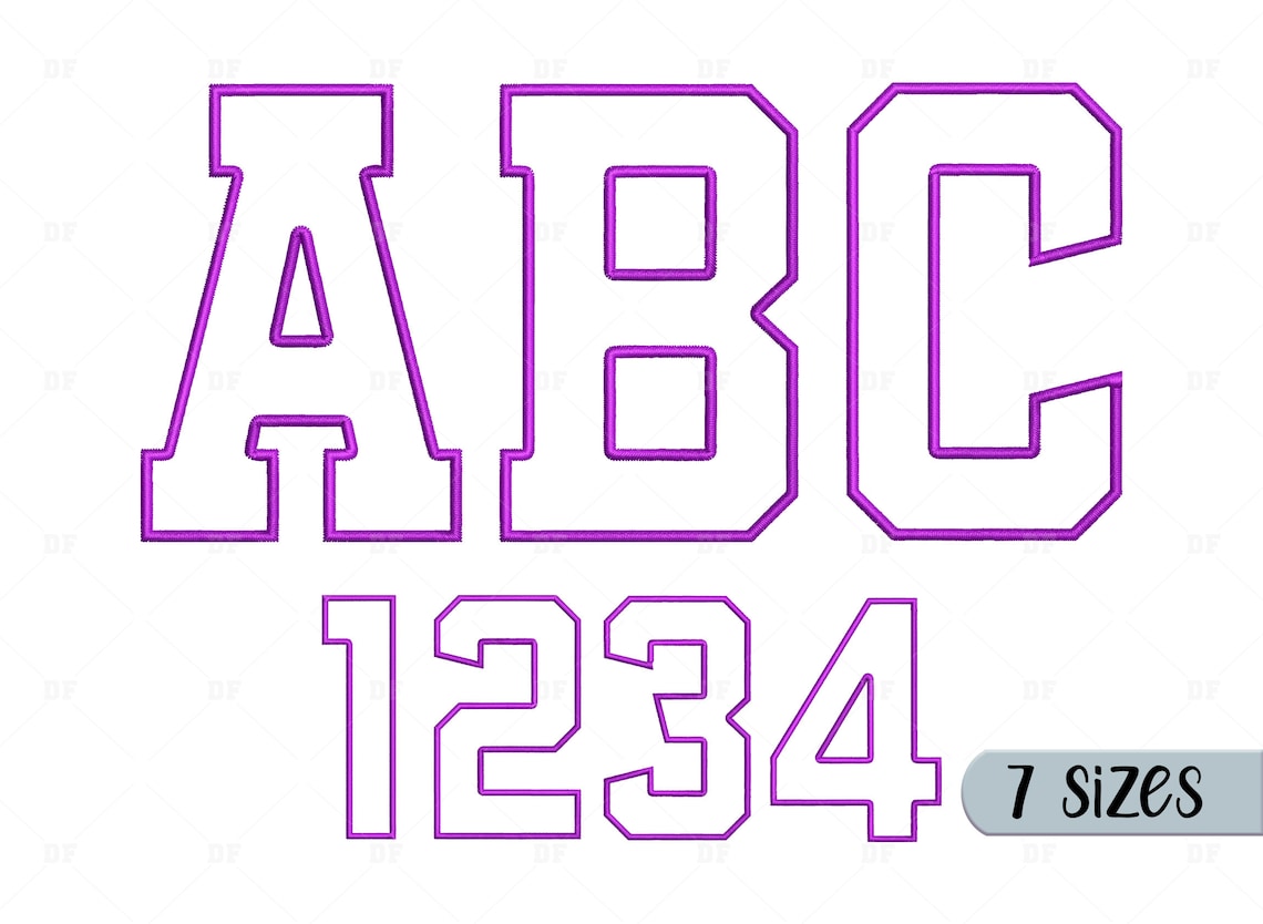 SPORT Outline Font Embroidery Design Varsity Outline - Etsy