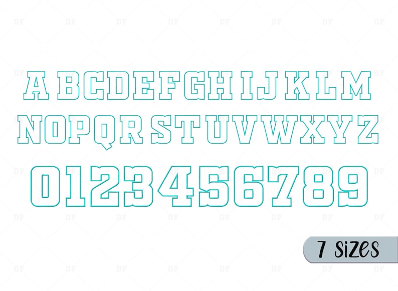 Varsity Outline Embroidery Font Embroidery Designs Font Etsy