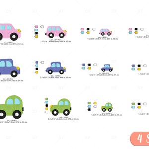 Mini Car Embroidery Design: Vehicle Embroidery File (4 Sizes) (digital ...
