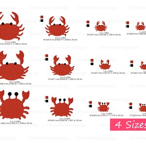 Mini Crab Embroidery Designs, Crab Embroidery Designs, Animals ...