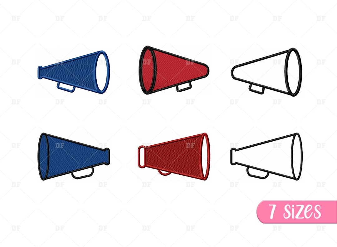 Megaphone Cheerleader Embroidery Design, Megaphone Embroidery Bundle ...