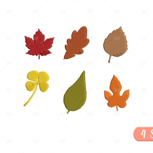 Mini Leaves Embroidery Designs, Fall Leaves Embroidery Designs, Maple ...