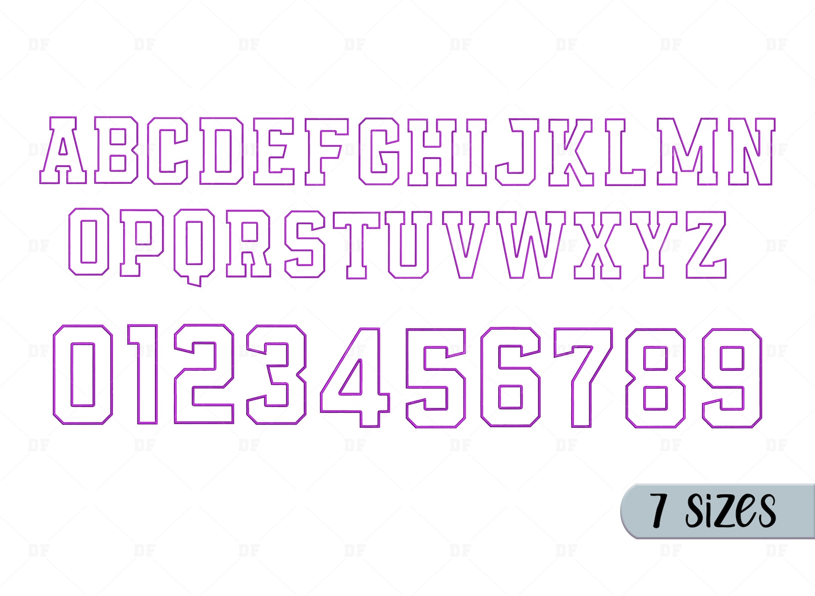 SPORT Outline Font Embroidery Design Varsity Outline - Etsy