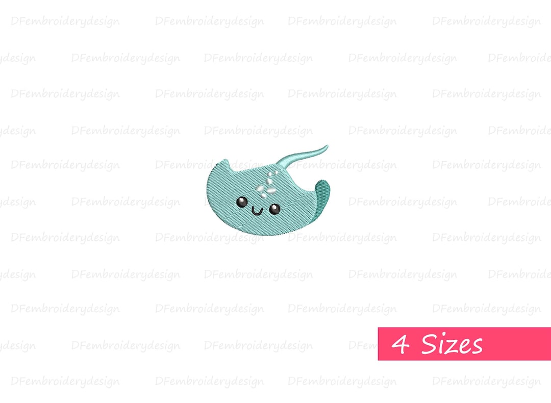 Mini Stingray Machine Embroidery Design: Detailed Stitch (instant ...