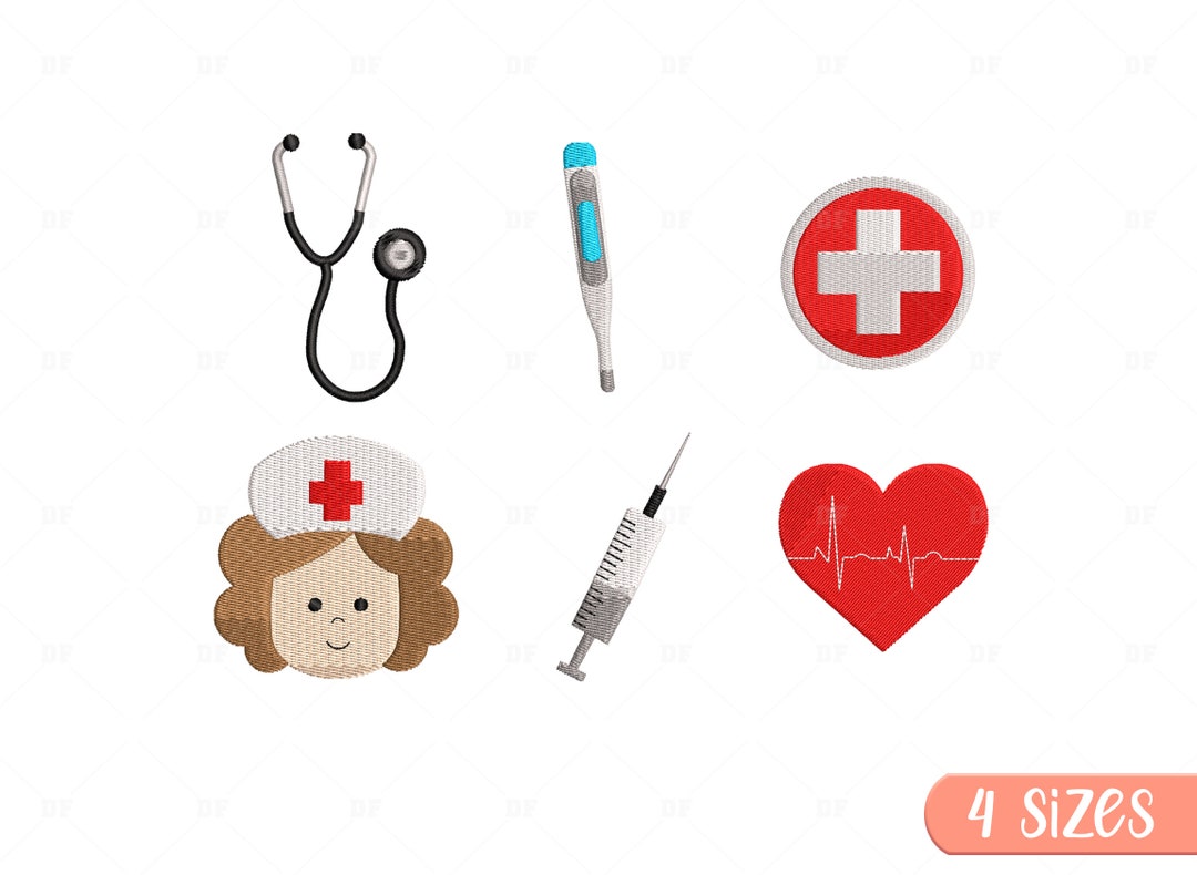Mini Nurse Embroidery Design: Medical Icon Set (digital Download) - Etsy