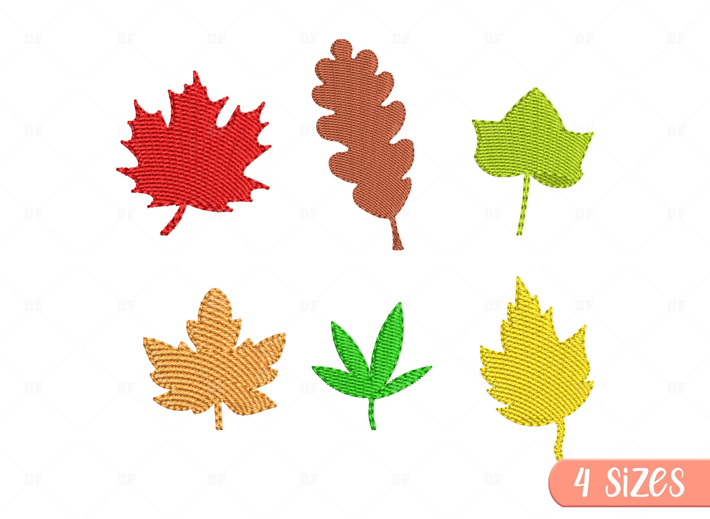 Mini Fall Leaves Embroidery Designs Maple Leaves Machine - Etsy