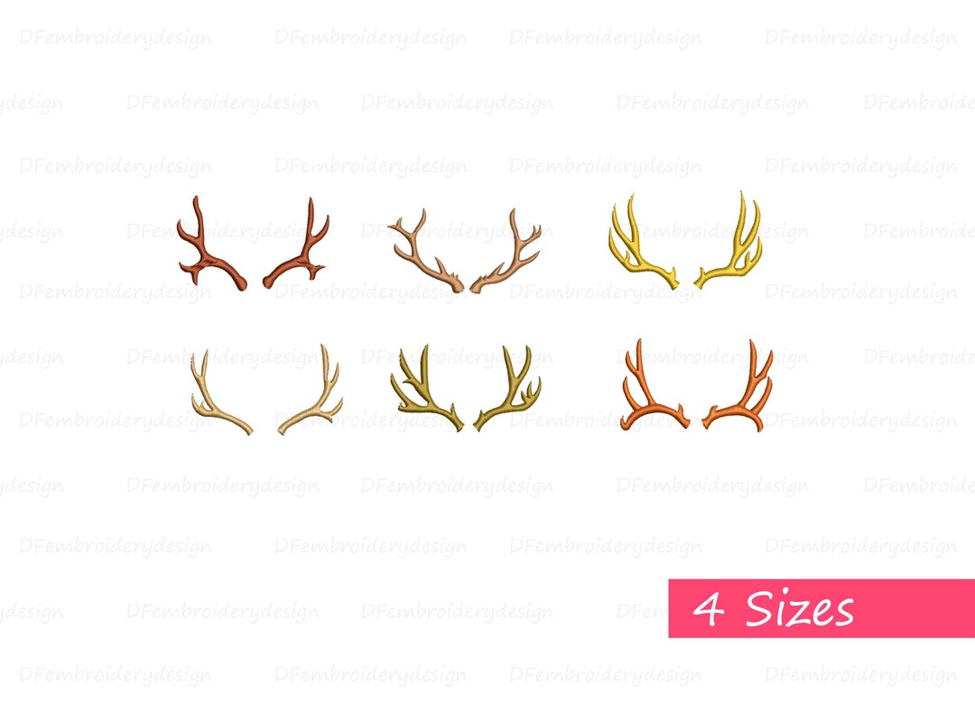 Mini Deer Antlers Embroidery Designs: Wild Silhouette (digital Download ...