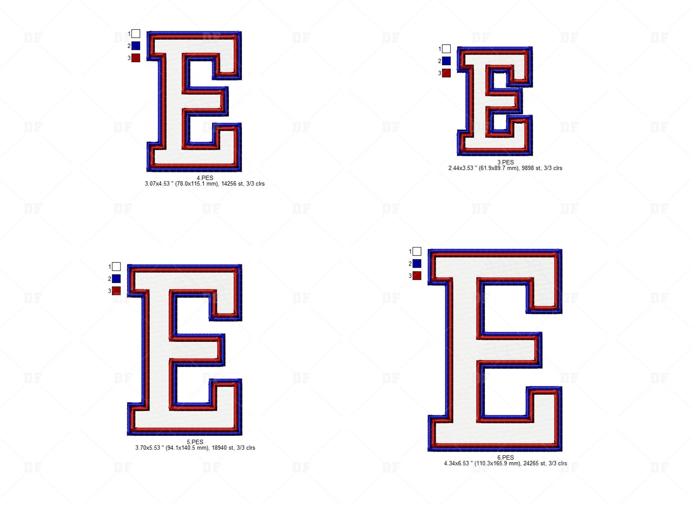 Sport Font Embroidery Design: Double Line Letters (4 Sizes) (digital ...