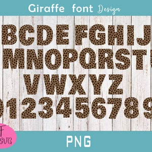 Giraffe Font Png, African Animal Alphabet PNG Letters A-Z & Numbers 0-9 ...