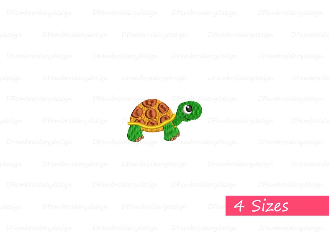 Turtle Embroidery Design - Cute Sea Animal Machine Embroidery File ...