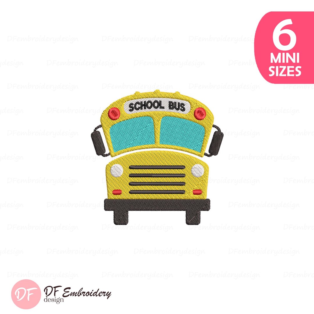 Mini School Bus Embroidery Design, Teacher Gift (6 Sizes) (digital ...
