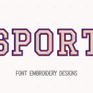 Sport Font Embroidery Design, SPORT FONT Double LINE Embroidery Design ...