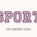 Sport Font Embroidery Design: Double Line Letters (4 Sizes) (digital ...