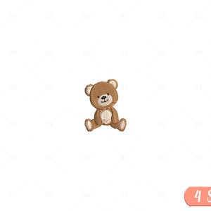 Mini Teddy Bear Embroidery Design: Animal Machine Embroidery (4 Sizes ...