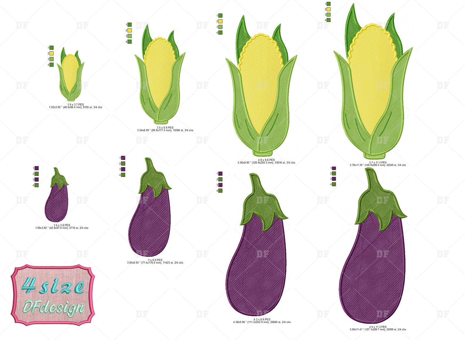Vegetables Embroidery Design Bundle Vegetables Embroidery - Etsy