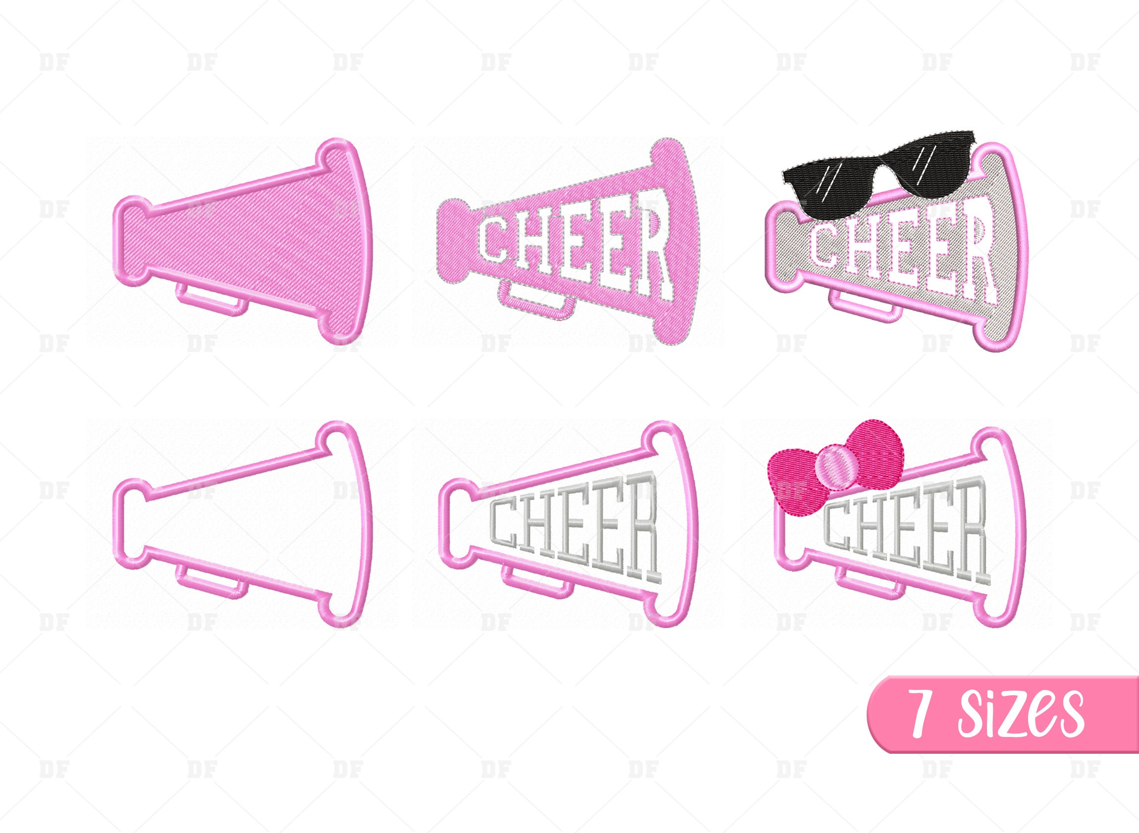 Cute Girl Cheer Cone Embroidery Design Megaphone Cheerleader - Etsy