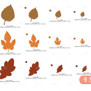 Mini Leaves Embroidery Designs, Fall Leaves Embroidery Designs, Maple ...