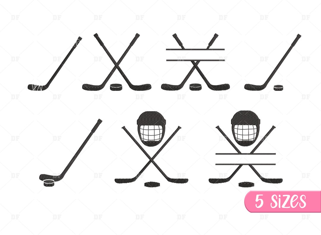 Hockey Sticks Embroidery Design Bundle: Split Stick, 5 Sizes (digital ...