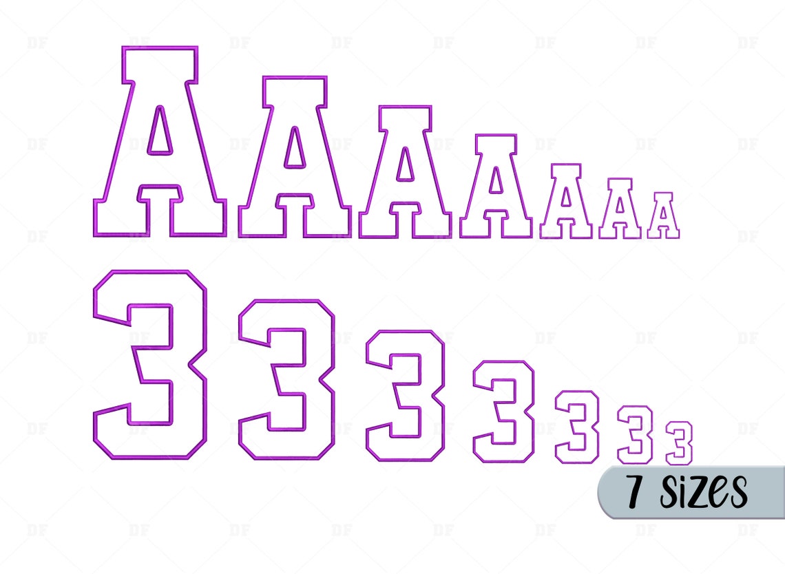 SPORT Outline Font Embroidery Design Varsity Outline - Etsy