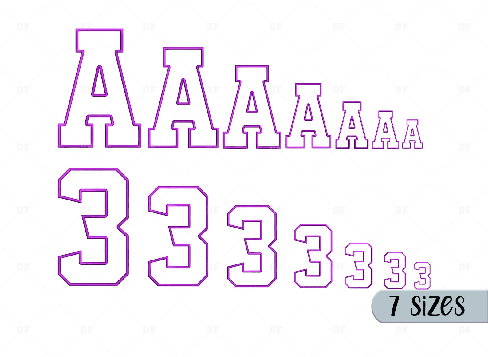 SPORT Outline Font Embroidery Design Varsity Outline - Etsy