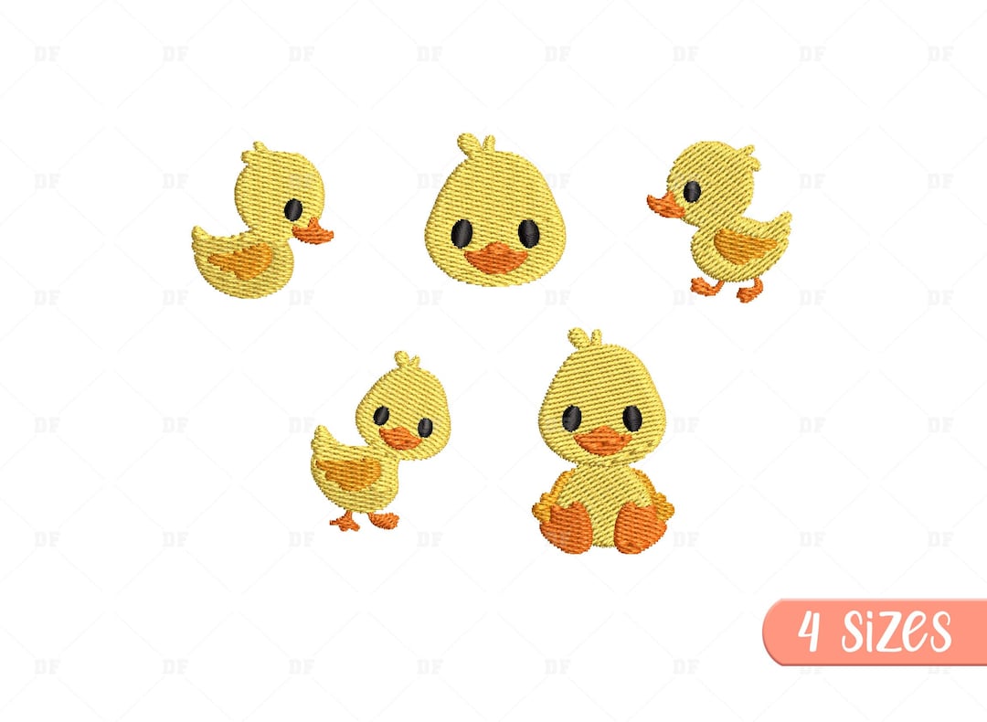 Mini Duck Embroidery Design, Duck Embroidery Design, Animal Embroidery ...