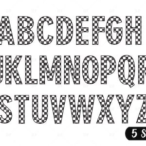 Checkered Racing Font Embroidery Designs: 5 Sizes (digital Files) - Etsy