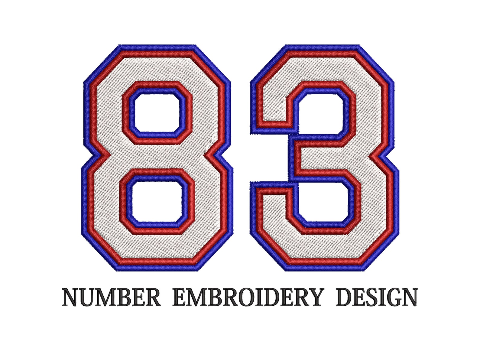 Sport Number Embroidery Design, Double Line (digital Files) - Etsy